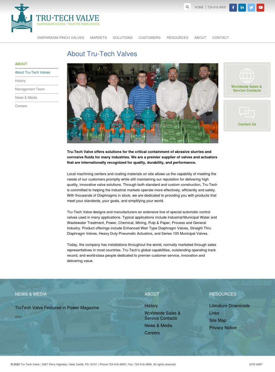 Tru-Tech Valve - Kirk Peters Website Programming in Pittsburgh